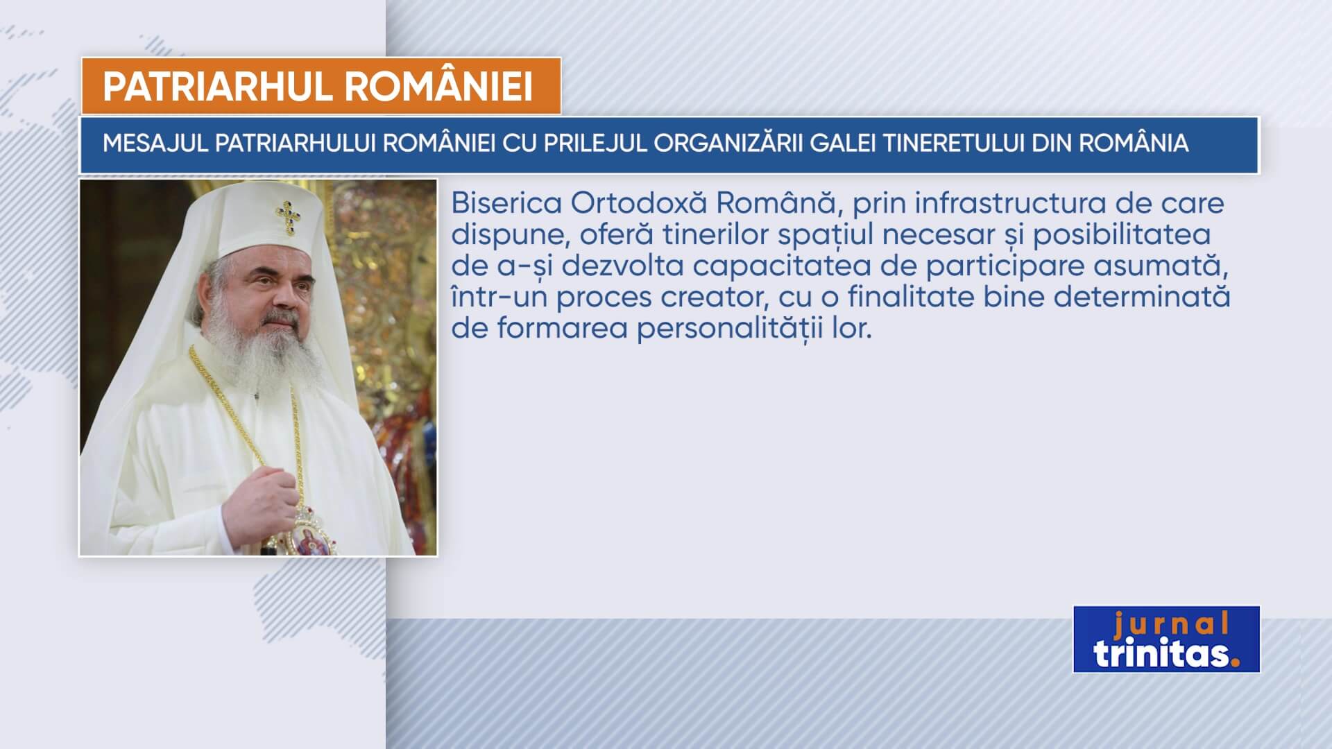 „Bucuria rodirii proiectelor frumoase” - mesajul Patriarhului României ...