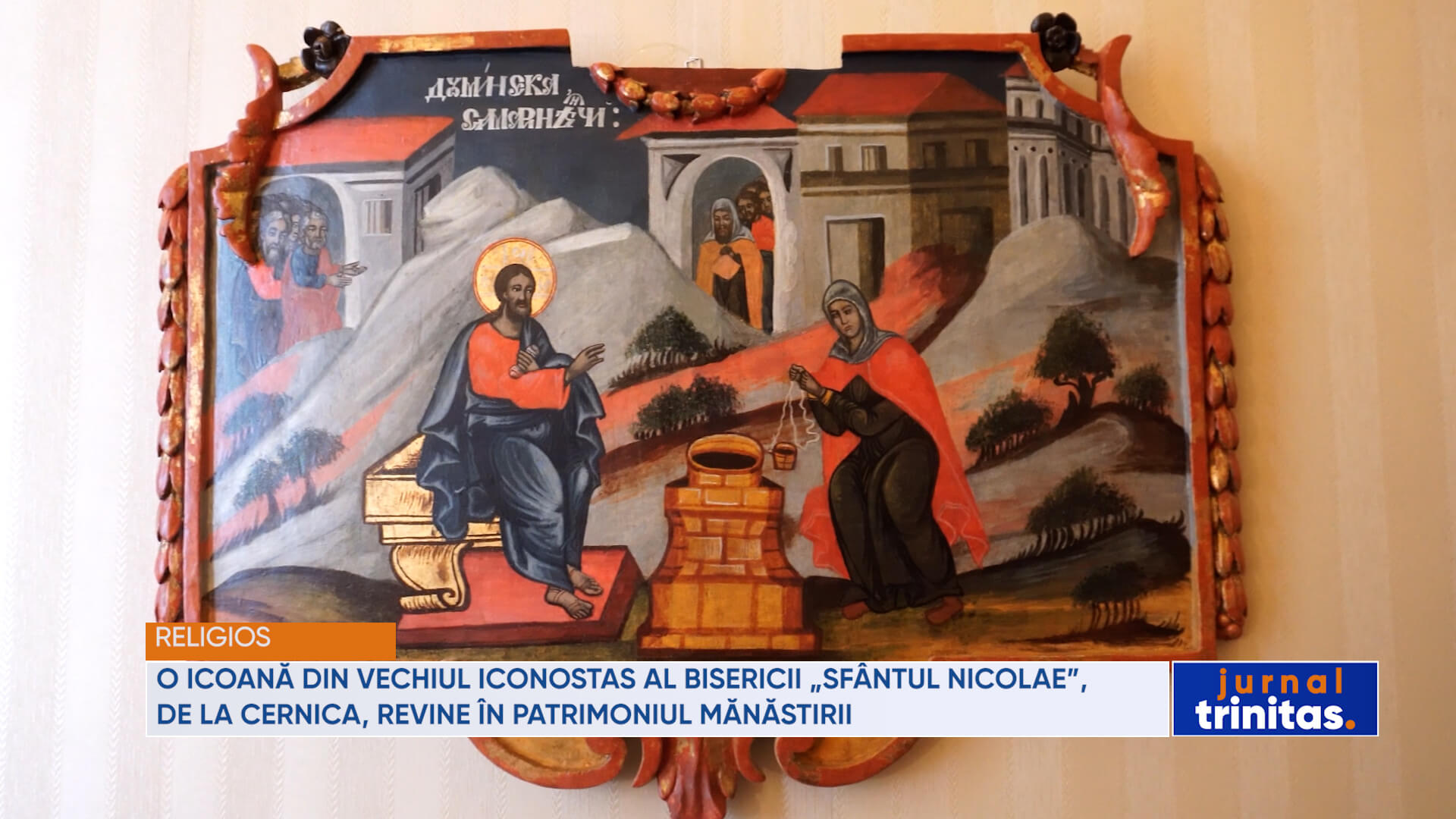 O icoană din vechiul iconostas al Bisericii „Sfântul Nicolae”, de la ...