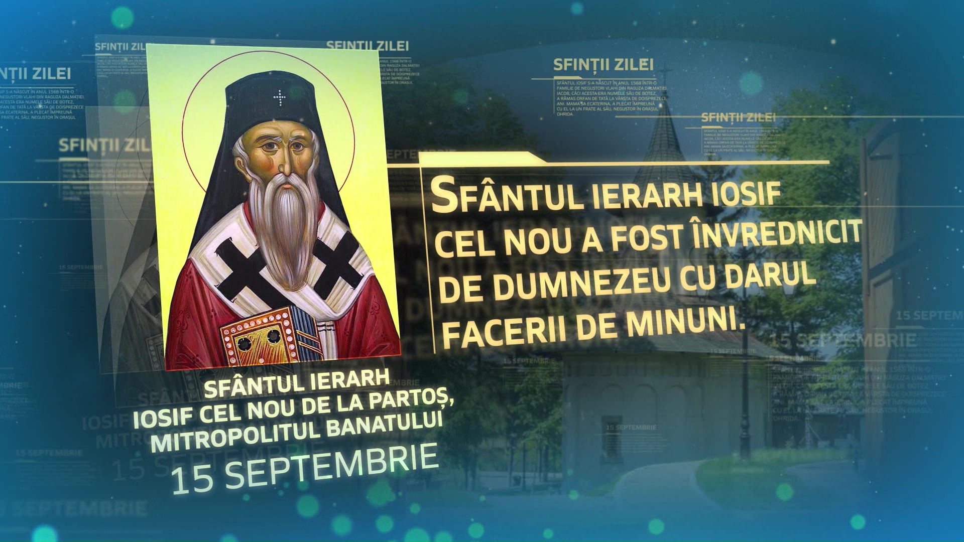 Sfântul Ierarh Iosif cel Nou de la Partoș, mitropolitul Banatului – 15 septembrie - TRINITAS TV