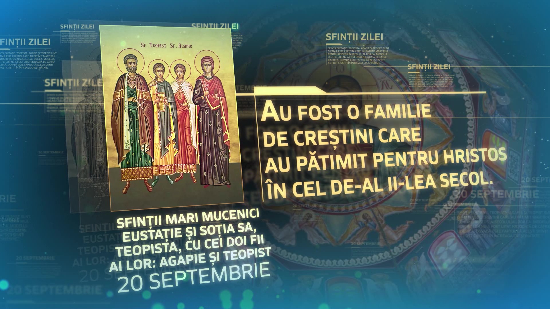 Sf. Mari Mc. Eustație și soția sa, Teopista, cu cei doi fii ai lor ...